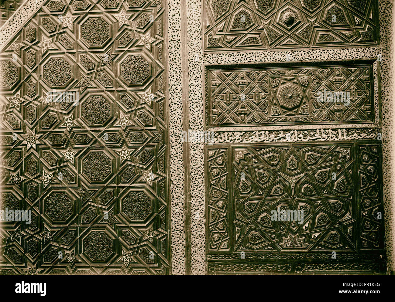 El Aksa, al-Aqsa Mosque. Cedar pulpit. Details of carving. 1934 ...
