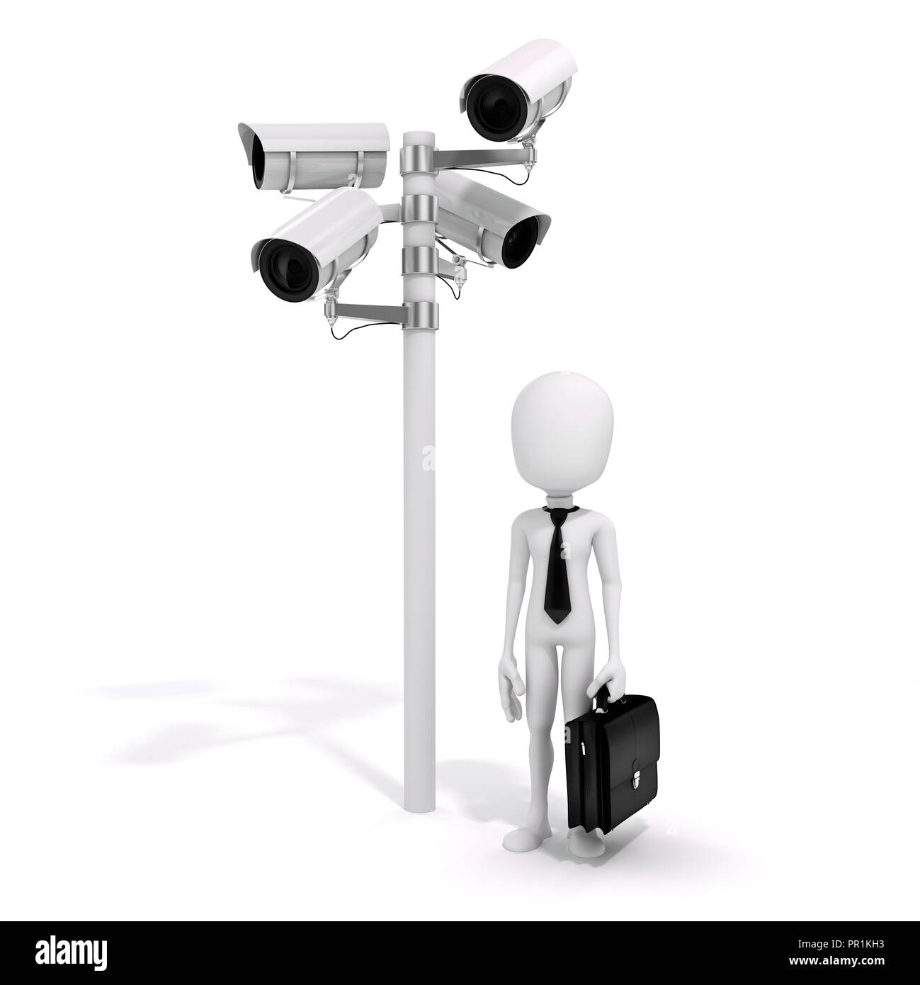 3d man, businessman and security camera Stock Photo - Alamy