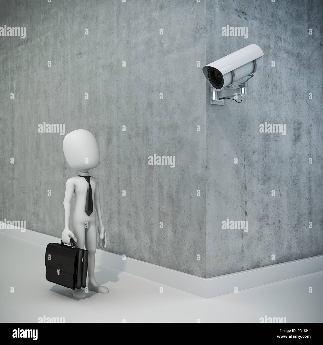 3d man, businessman and security camera Stock Photo - Alamy