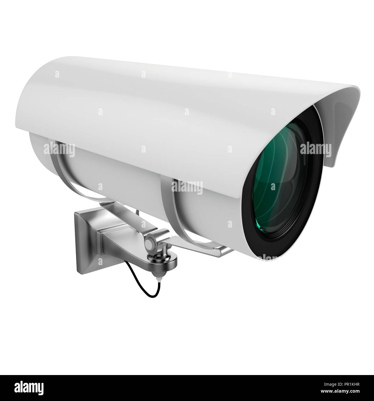 3d security camera on white background Stock Photo - Alamy