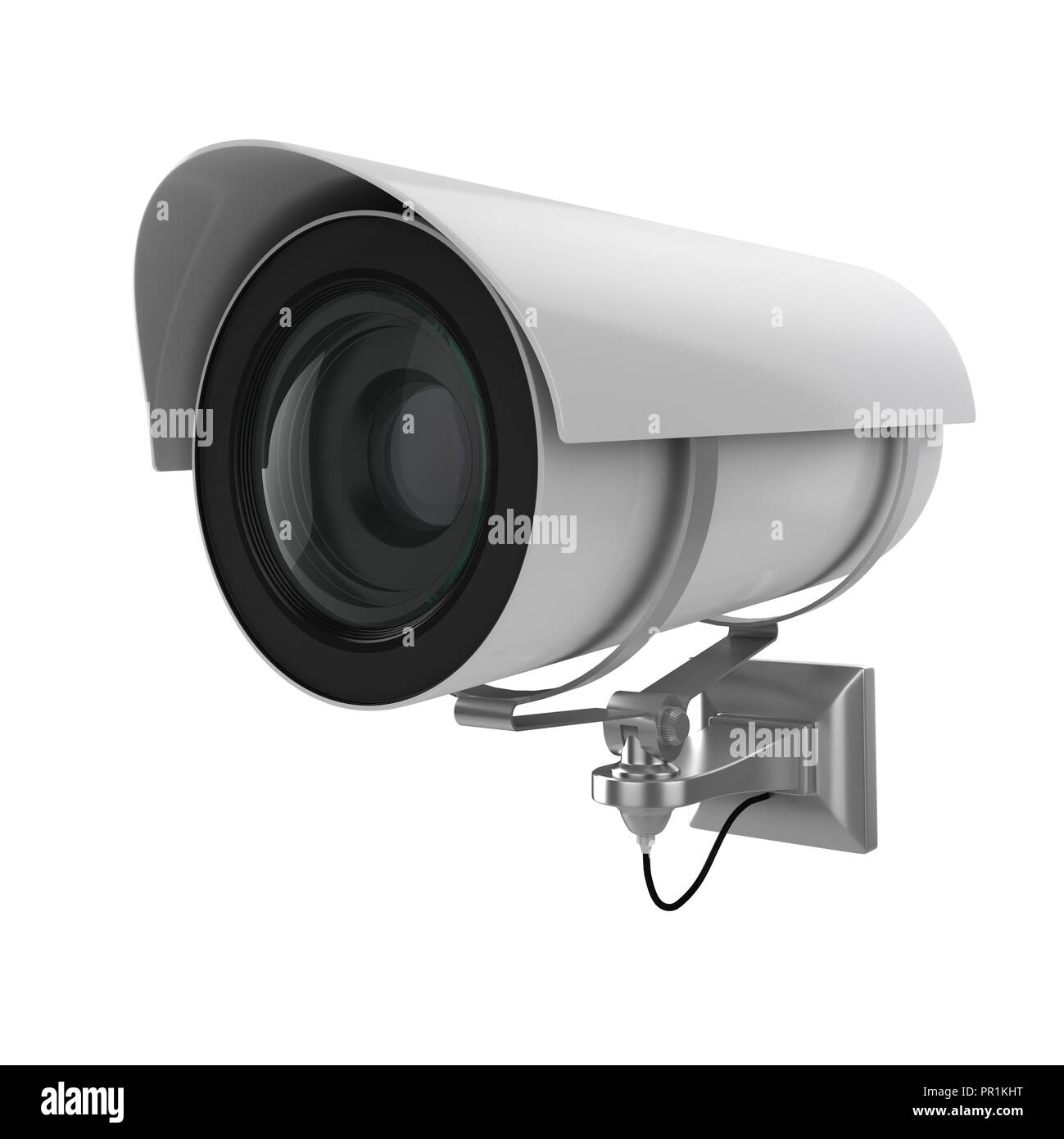 3d security camera on white background Stock Photo - Alamy