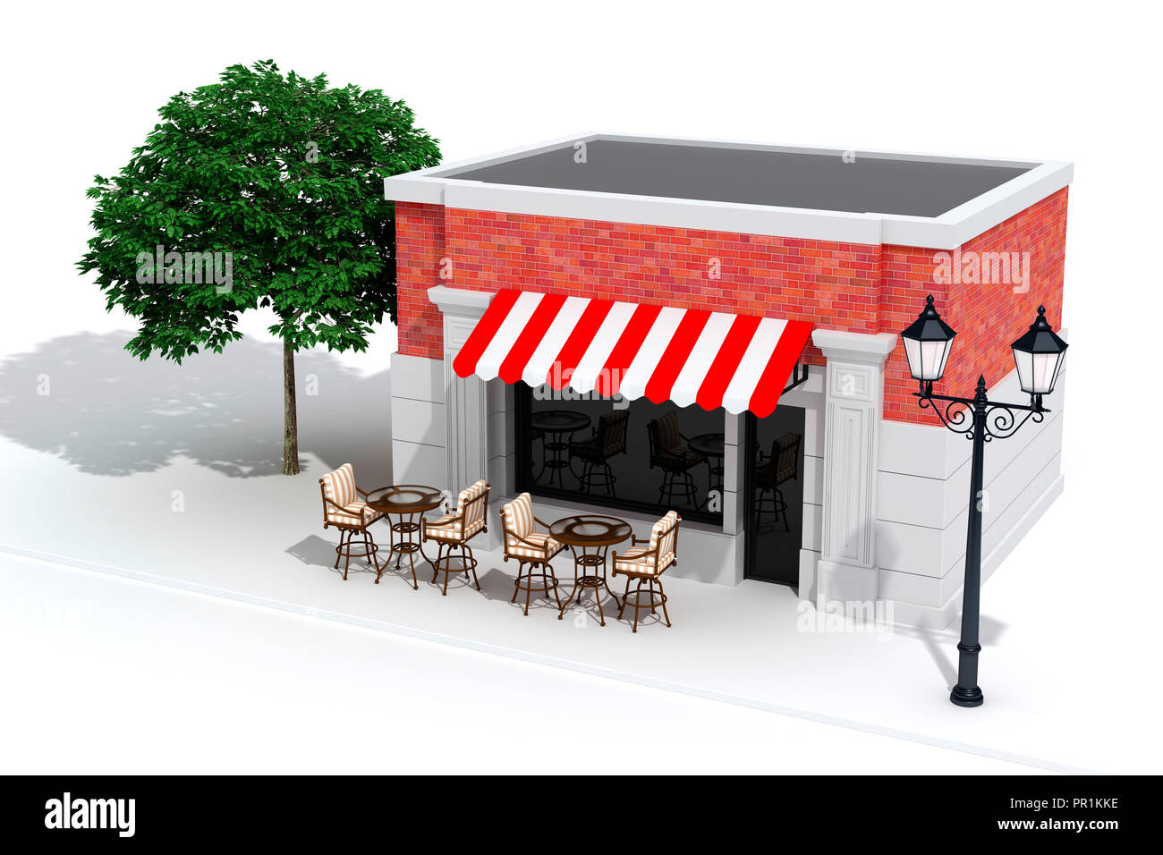 3d store shop front with big windows on white Stock Photo - Alamy