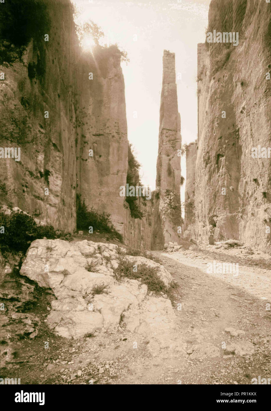 Sahyun Castle. Draw bridge column in moat. Saladin's Bridge. 1934 ...