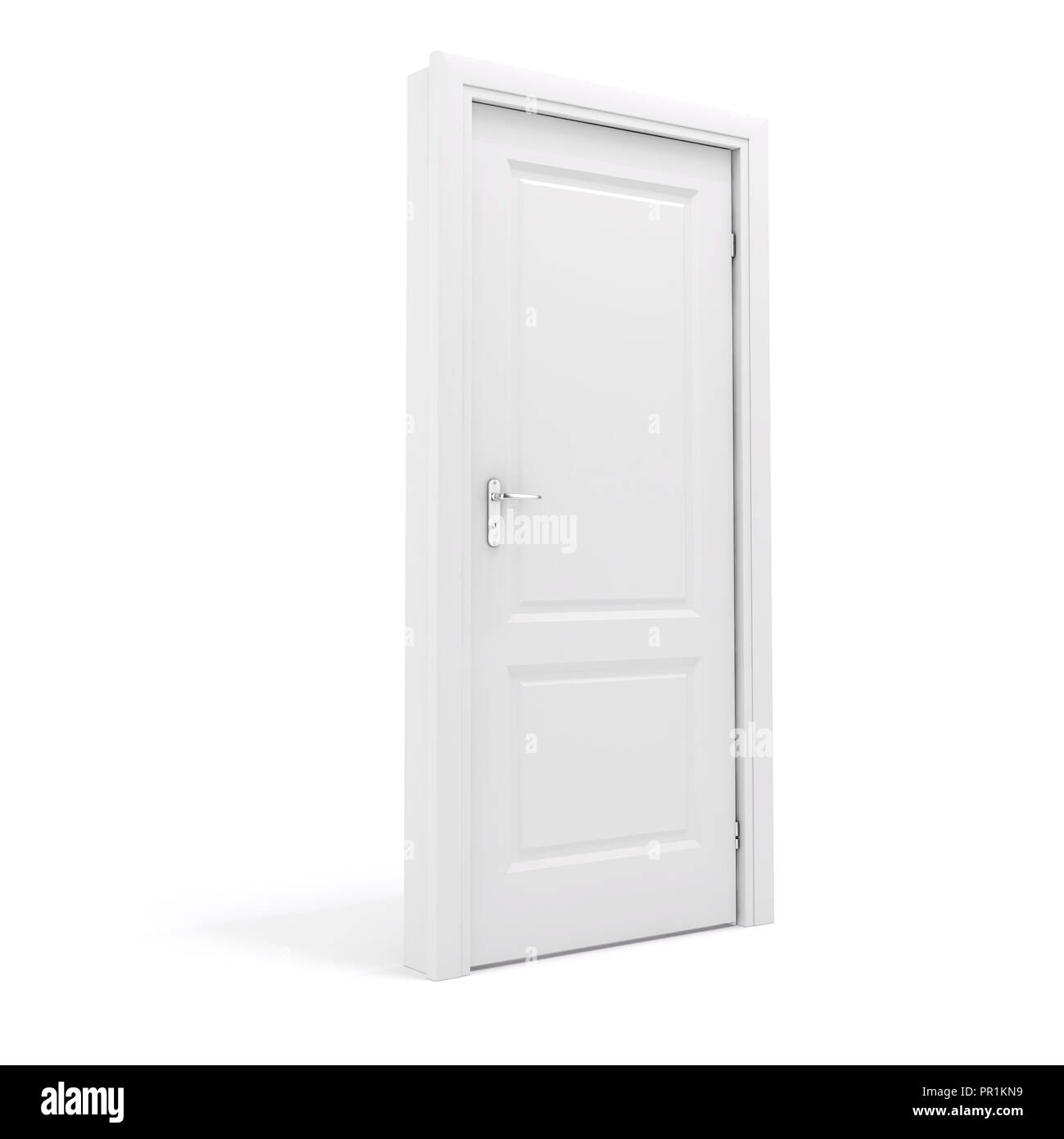 3d white door on white background Stock Photo - Alamy