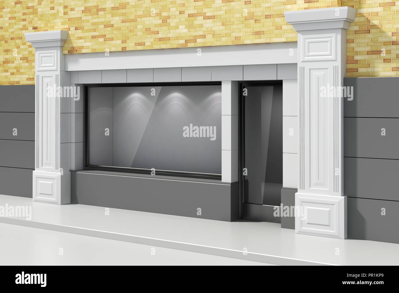3d store shopfront with big windows Stock Photo - Alamy
