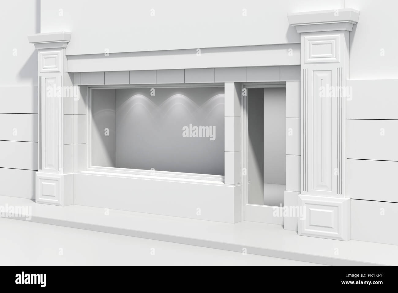 3d store shopfront with big windows Stock Photo - Alamy