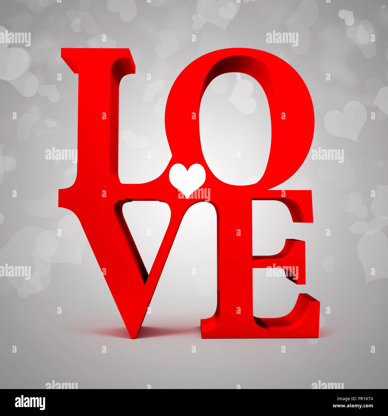 3d red LOVE text Stock Photo - Alamy