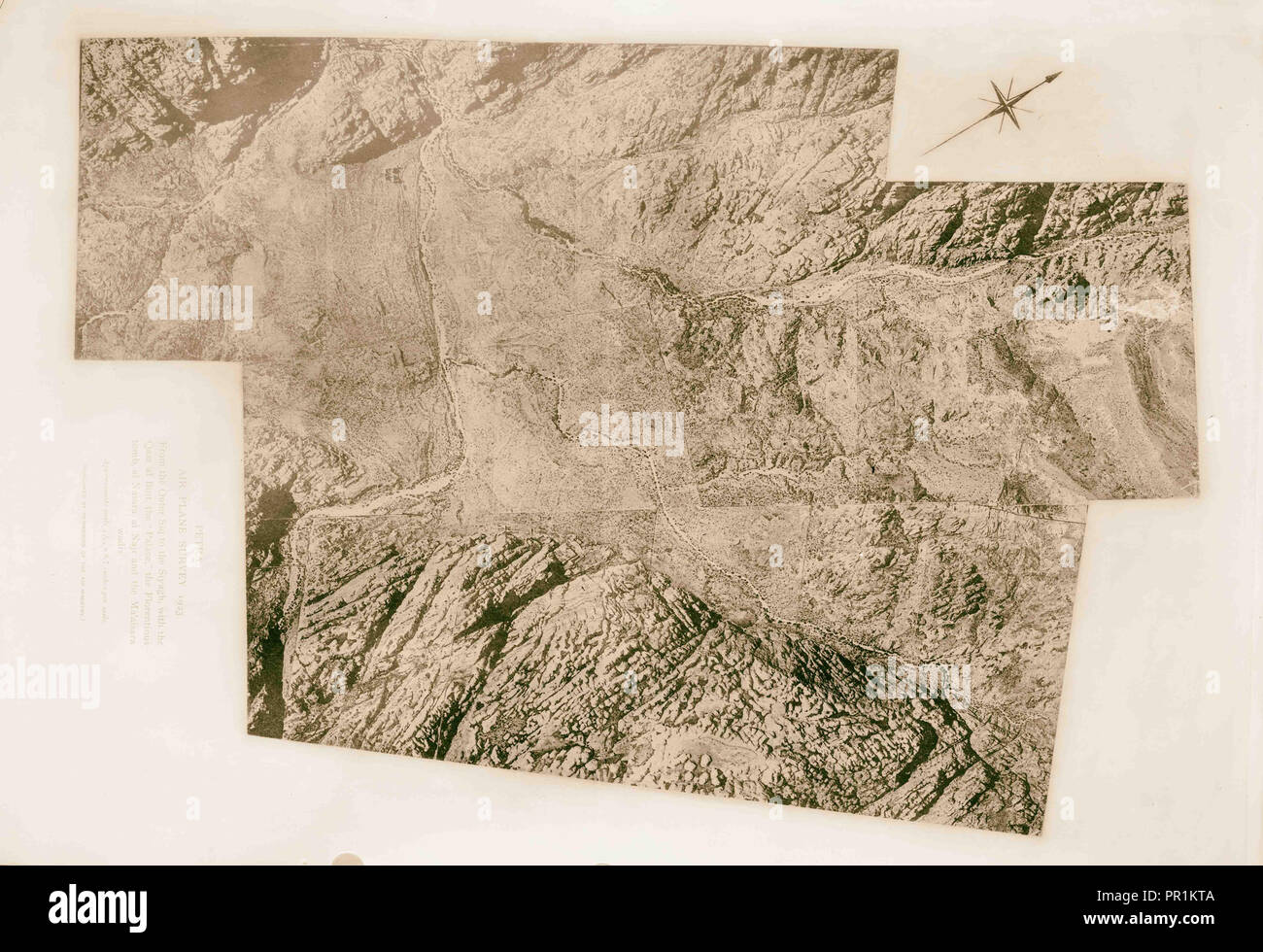 Airplane survey map of Petra, 1923. 1923, Jordan, Petra, Extinct city ...