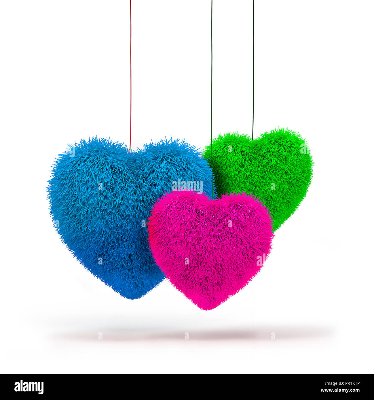 3d colorful fluffy hearts Stock Photo - Alamy