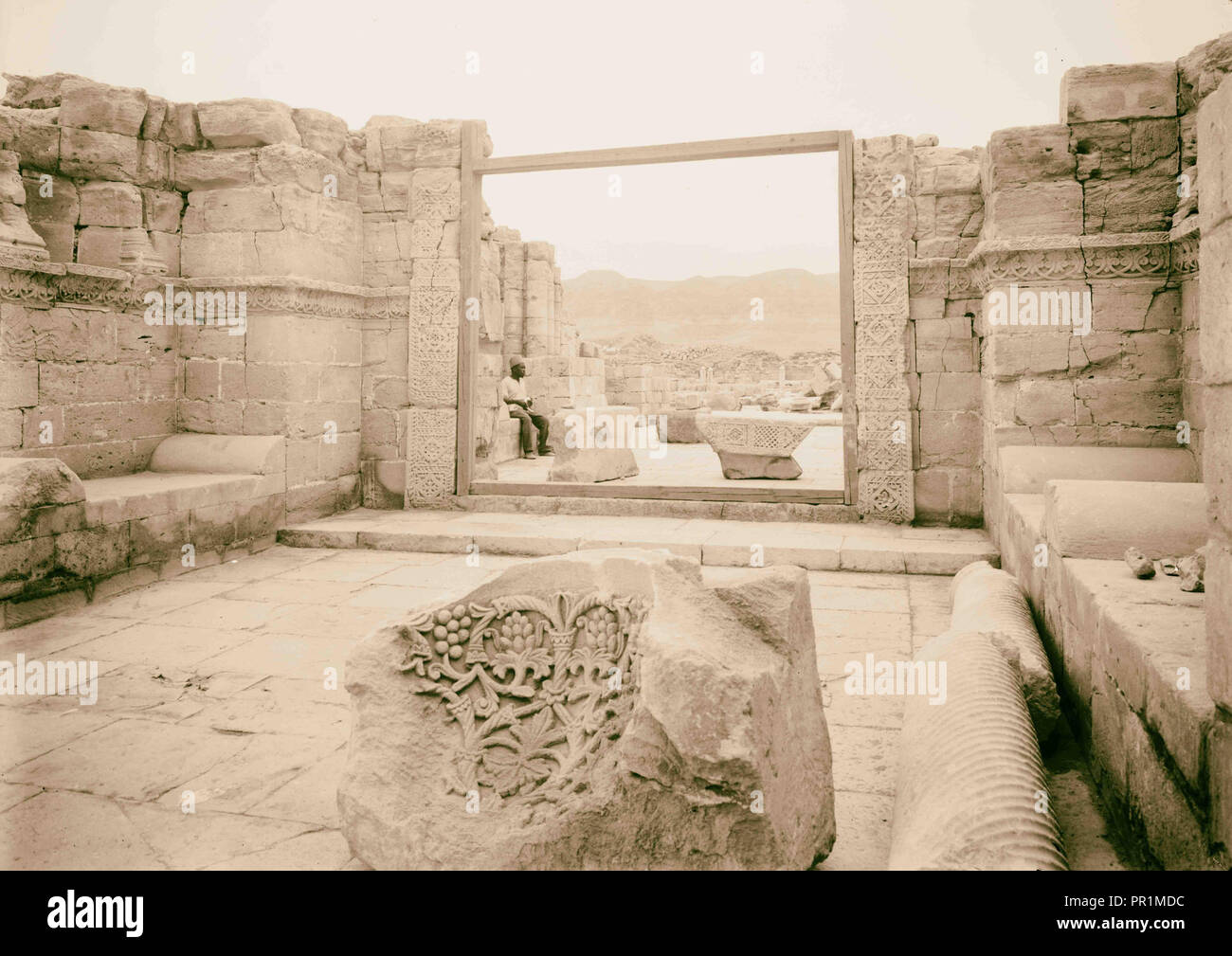 Excavations at Khirbet Mefjer near Ain el-Sultan, Jericho. East gate of ...