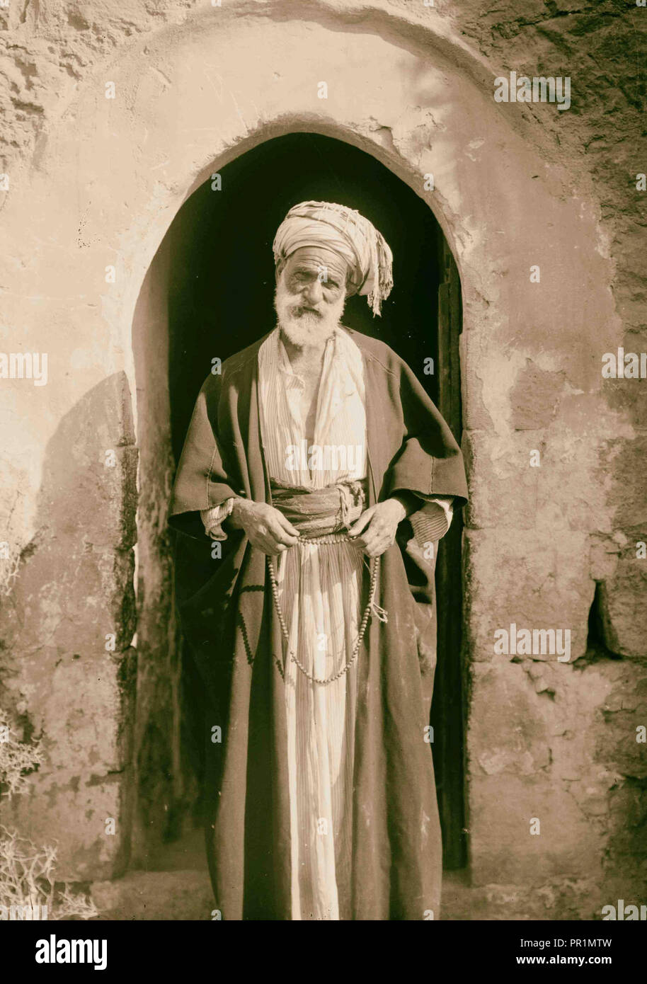 Peasant types (Village sheikh telling his beads) 1898, Middle East ...