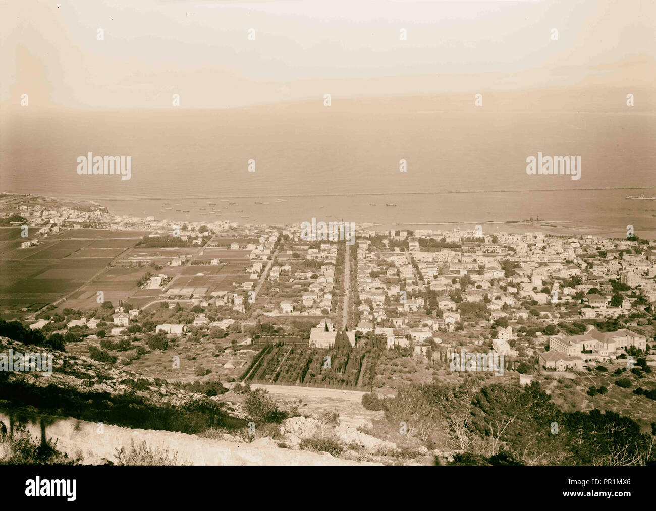 Haifa & environs. Haifa. The new section. (Showing the Tomb of Abbas ...