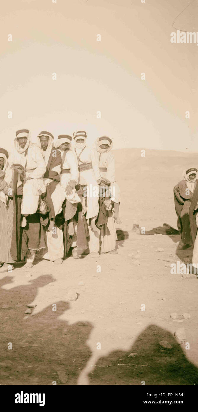 Bedouin playing 'leap frog' 1900, The Bedouin are nomadic Arab peoples ...