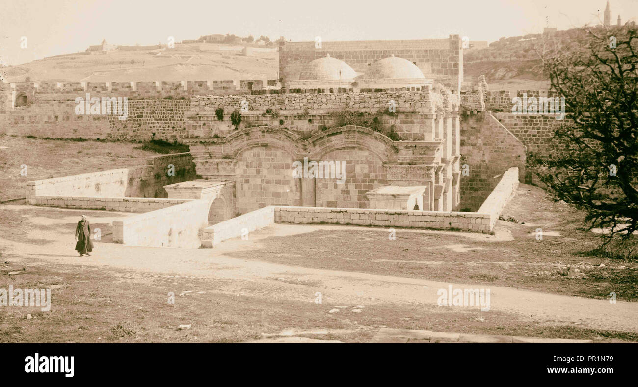 Golden Gate from the Temple area. 1898, Jerusalem, Israel Stock Photo ...
