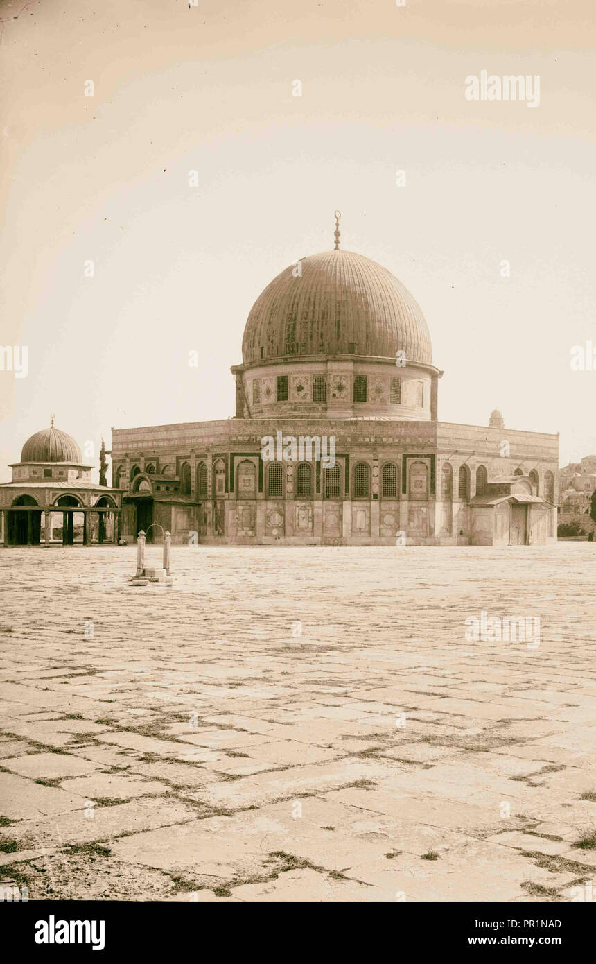 Mosque of Omar, Dome of the Rock 1898, Jerusalem, Israel Stock Photo ...