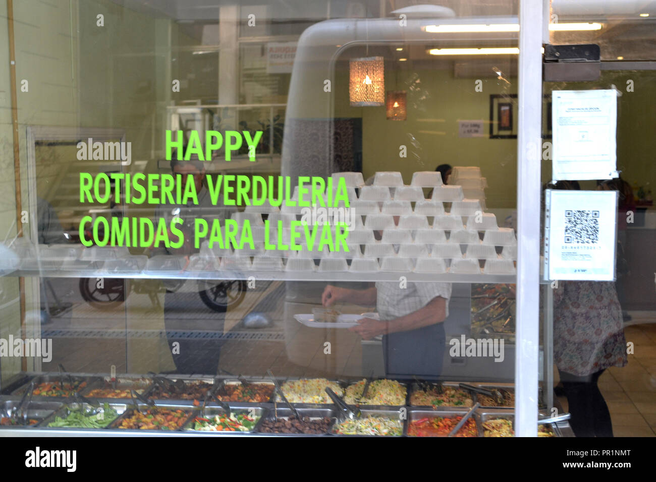 Window display at a take out or take away food vendor in Buenos Aires ...