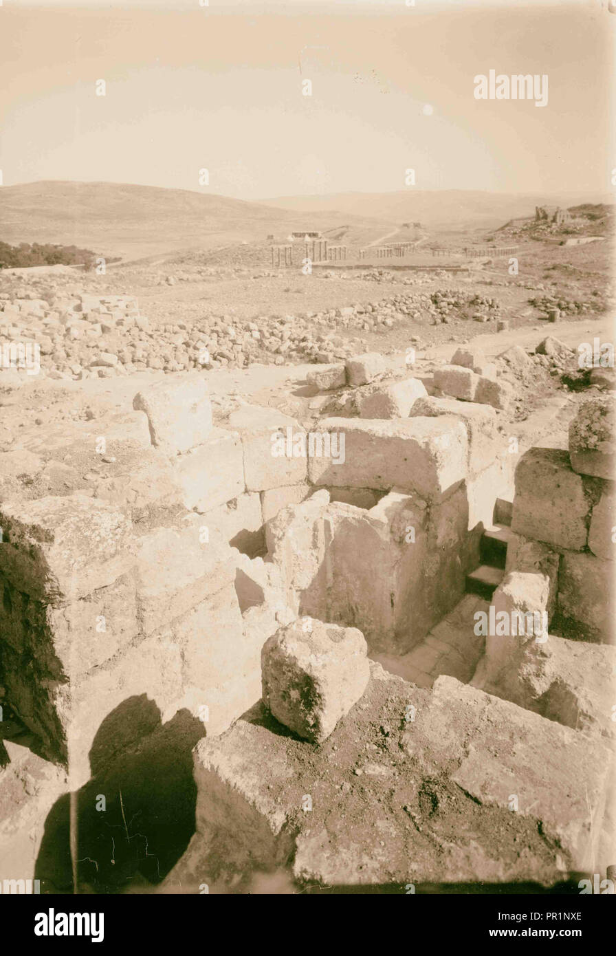 Ruins of Jerash (Gerasa). Church of St. Theodore. The baptismal font ...
