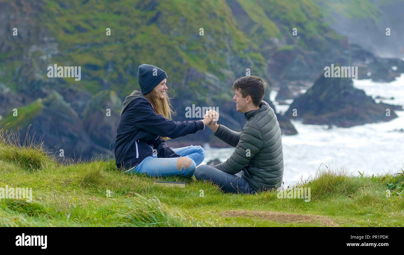Two friends have fun at the waterfront Stock Photo - Alamy