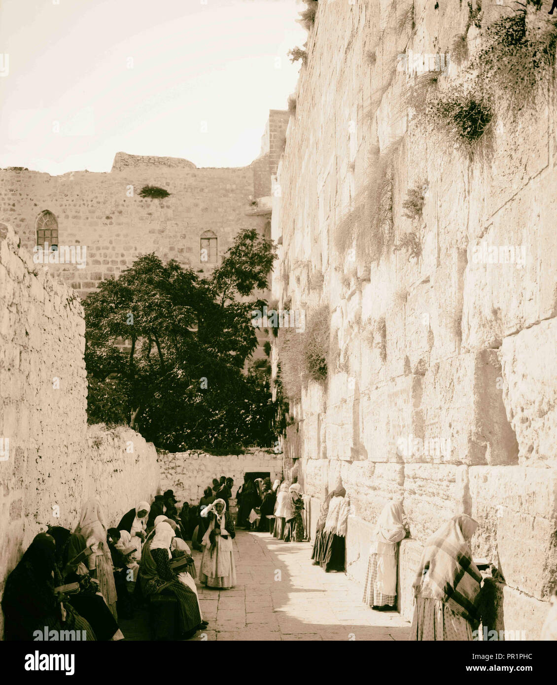 Jerusalem El-Kouds Jews' wailing place, upright American Colony ...