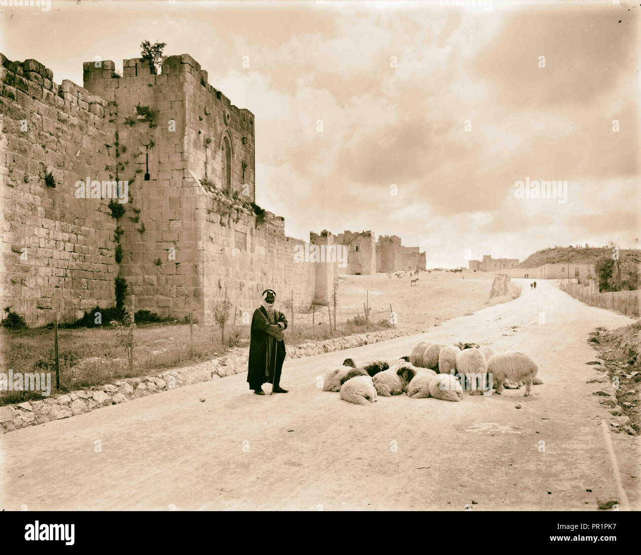 North wall toward Gordon's Calvary 1898, Jerusalem, Israel Stock Photo ...