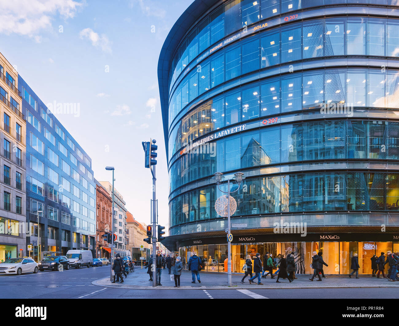 Berlin, Germany - December 8, 2017: Galeries Lafayette department store ...