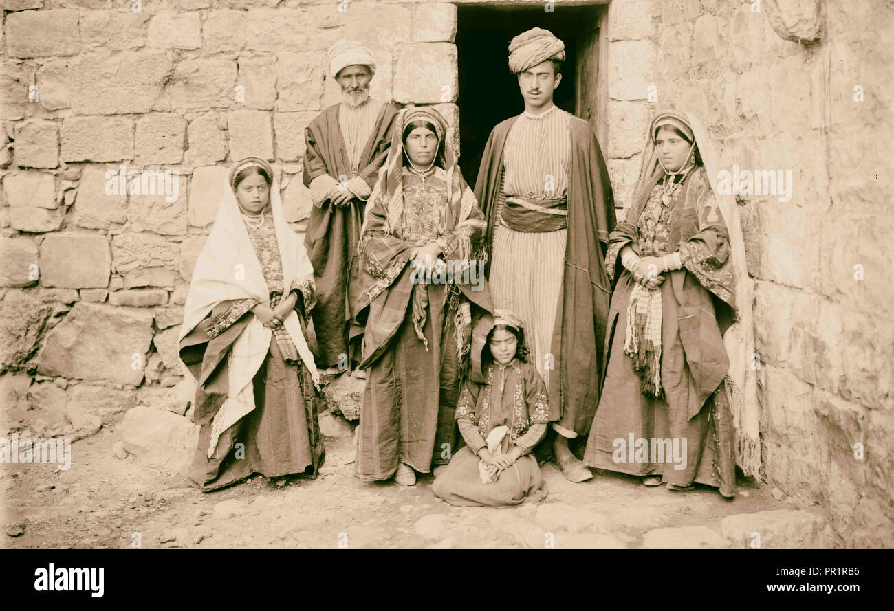 Family group, Ramallah American Colony, Jerusalem. 1898, West Bank, Rām ...