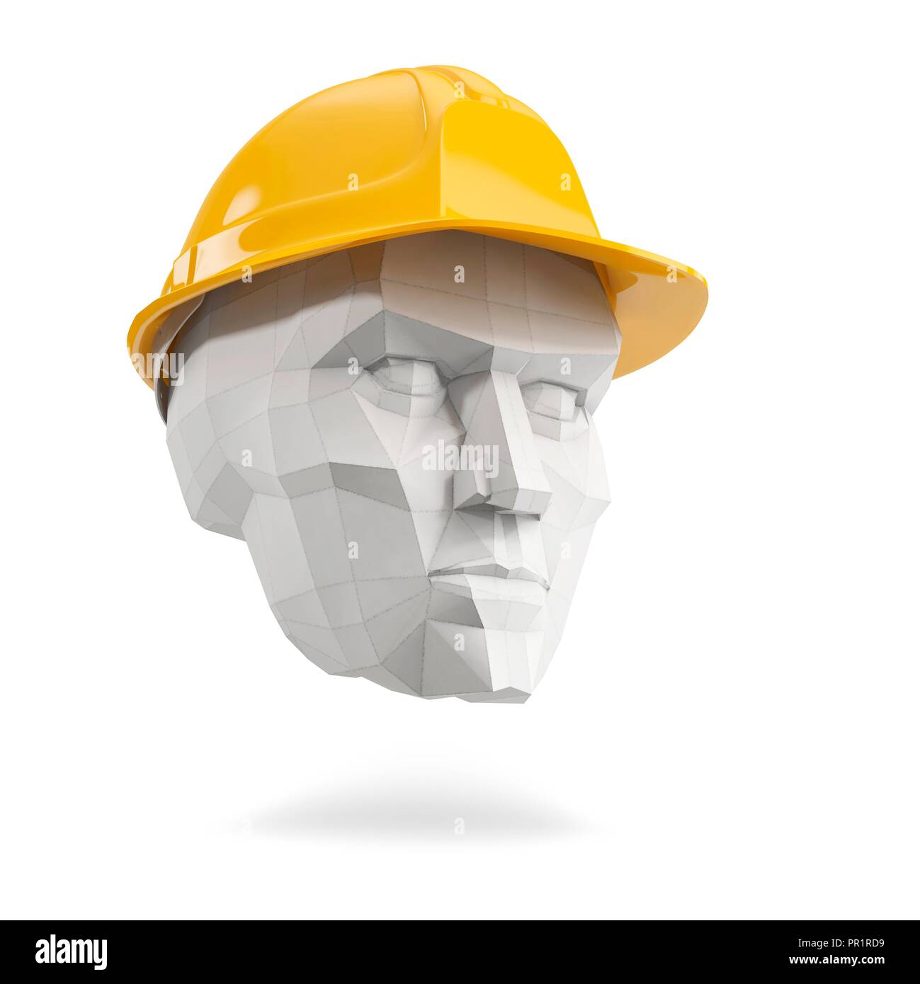 Head in hard hat, illustration Stock Photo - Alamy