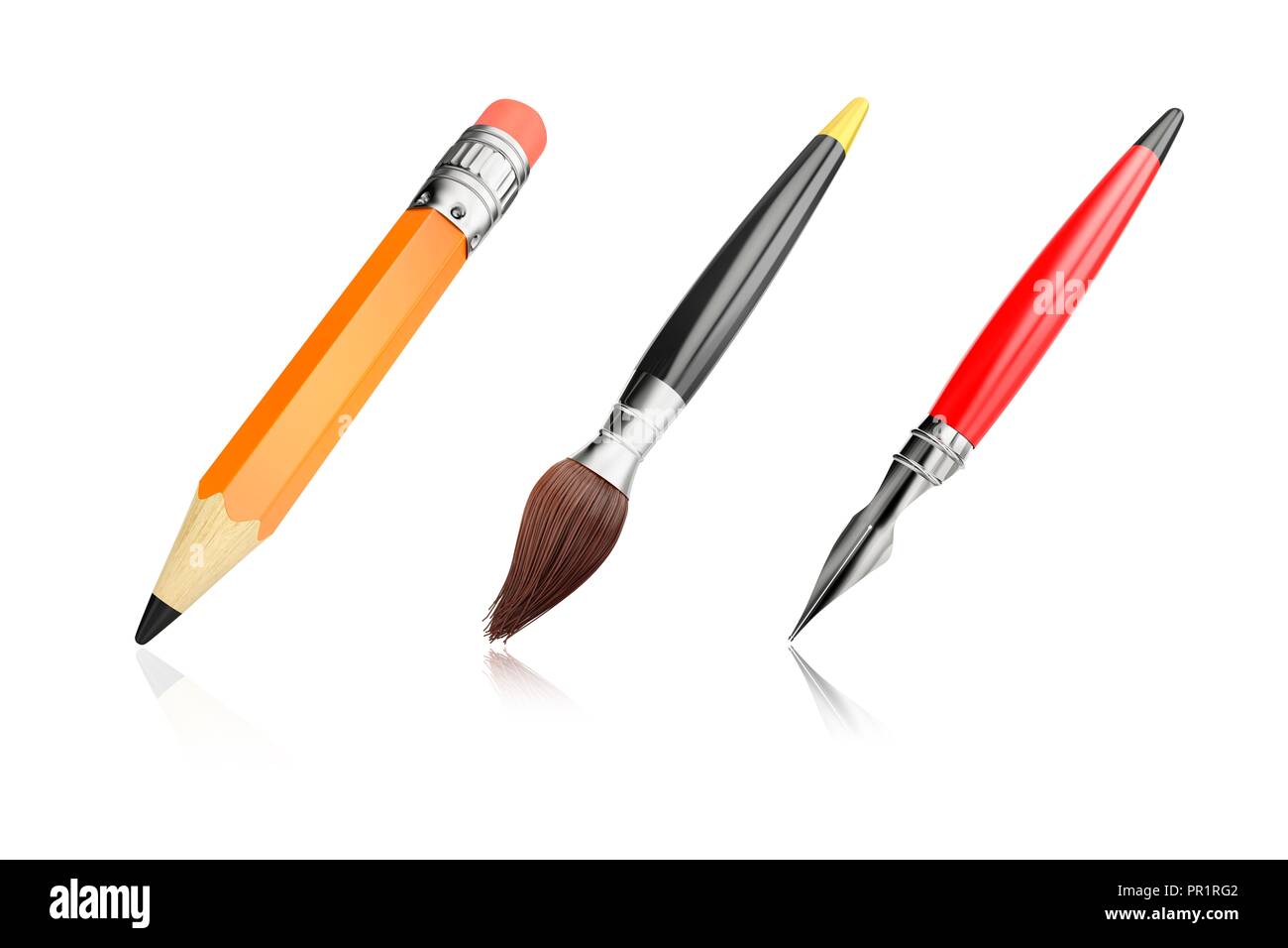 Art tool set, illustration Stock Photo - Alamy