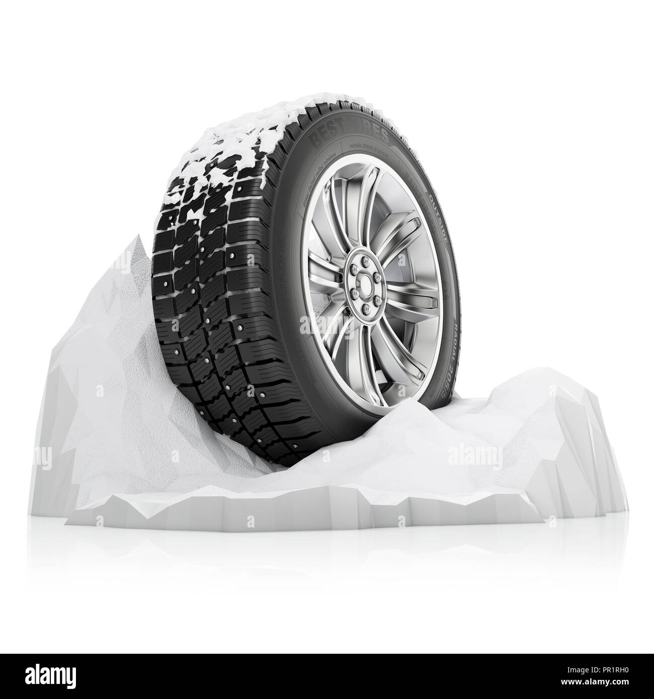 Winter tire snow Cut Out Stock Images & Pictures - Alamy