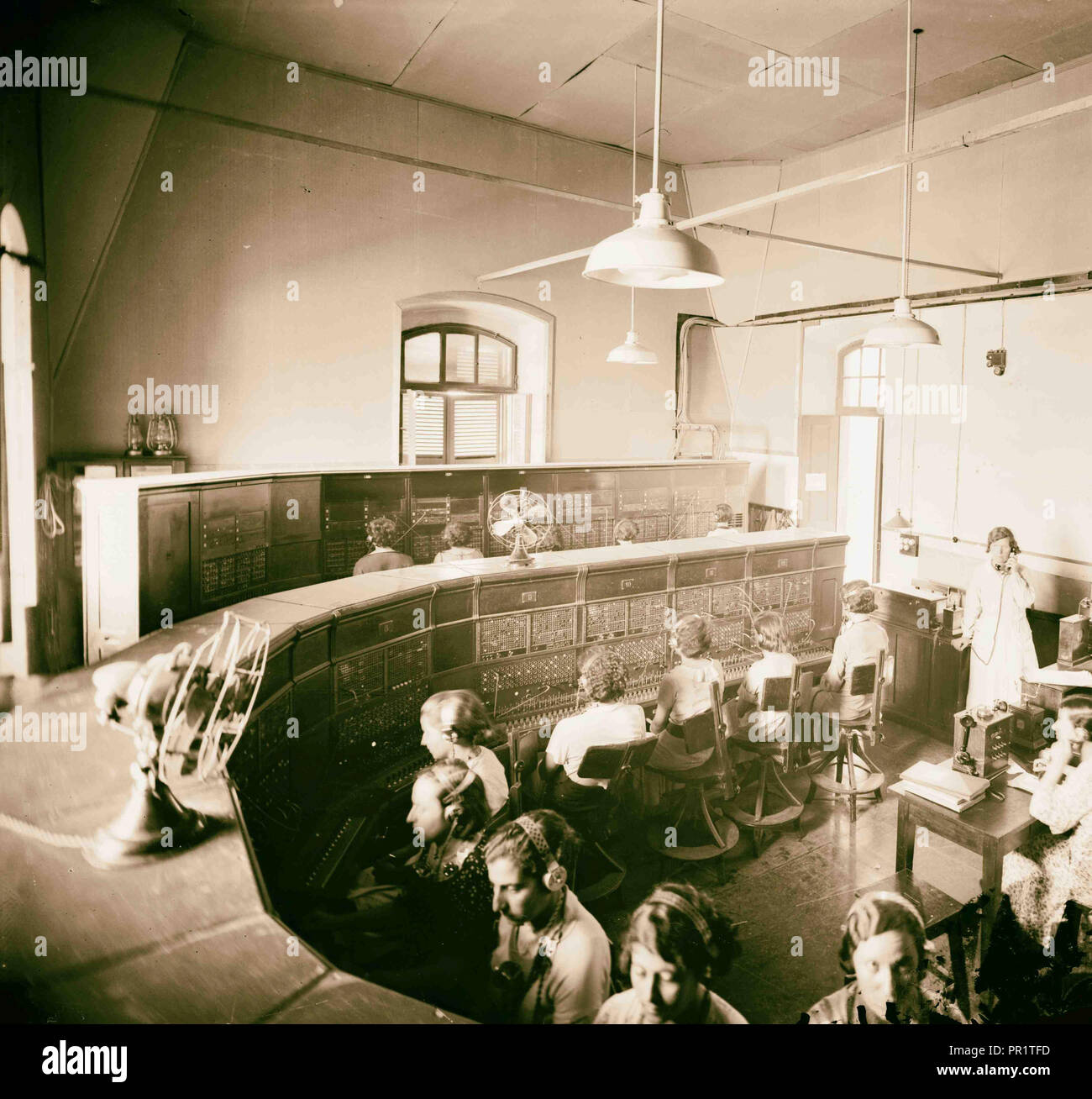 Telephone Company switchboard. 1898, Middle East, Israel and/or ...
