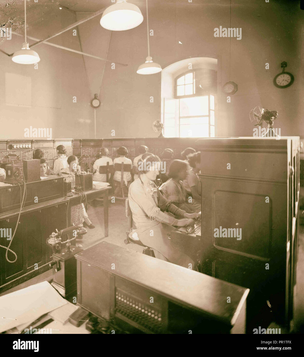 Telephone Company switchboard. 1898, Middle East, Israel and/or ...
