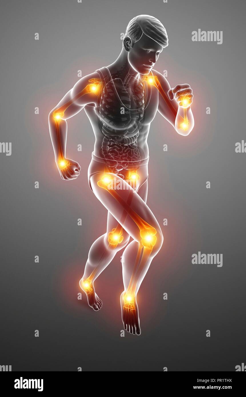 Man with joint pain, computer illustration Stock Photo - Alamy