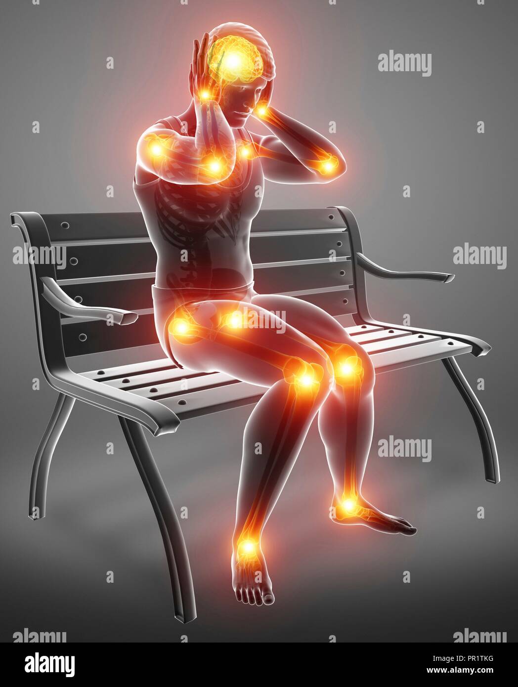 Man with joint pain, computer illustration Stock Photo - Alamy