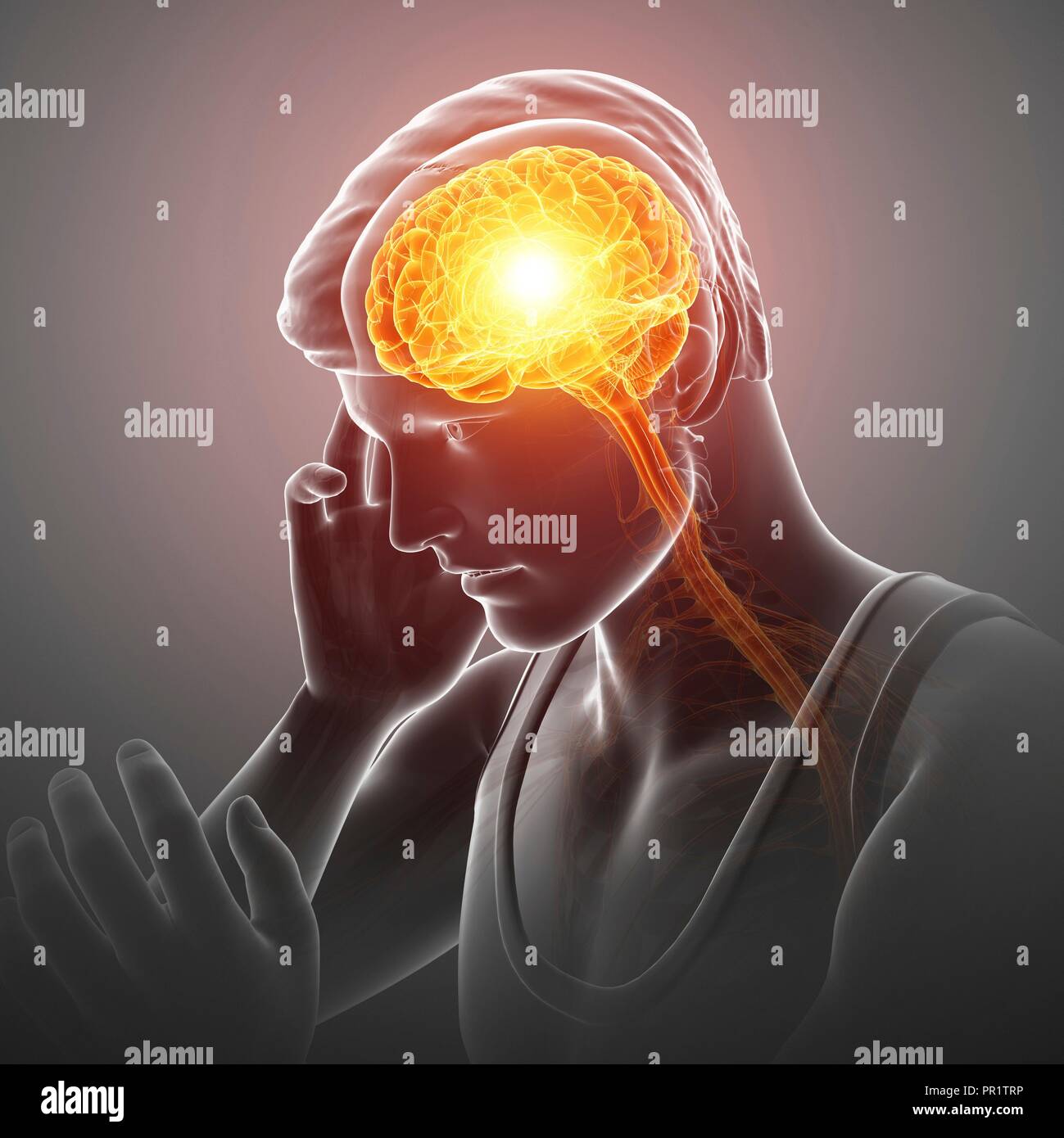 Man headache illustration hi-res stock photography and images - Alamy