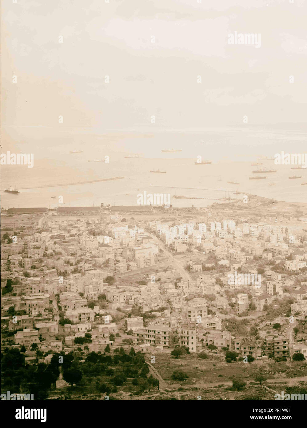 Haifa from Mt. Carmel during 1920s. 1920, Israel, Haifa Stock Photo - Alamy