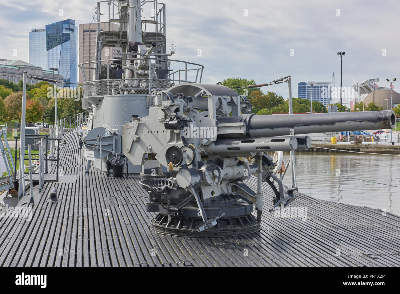 World War II Submarine U.S.S. Cod Memorial docked at North Coast Harbor ...