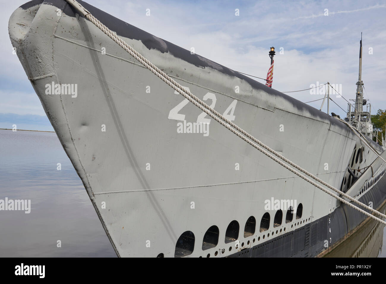 World War II Submarine U.S.S. Cod Memorial docked at North Coast Harbor ...