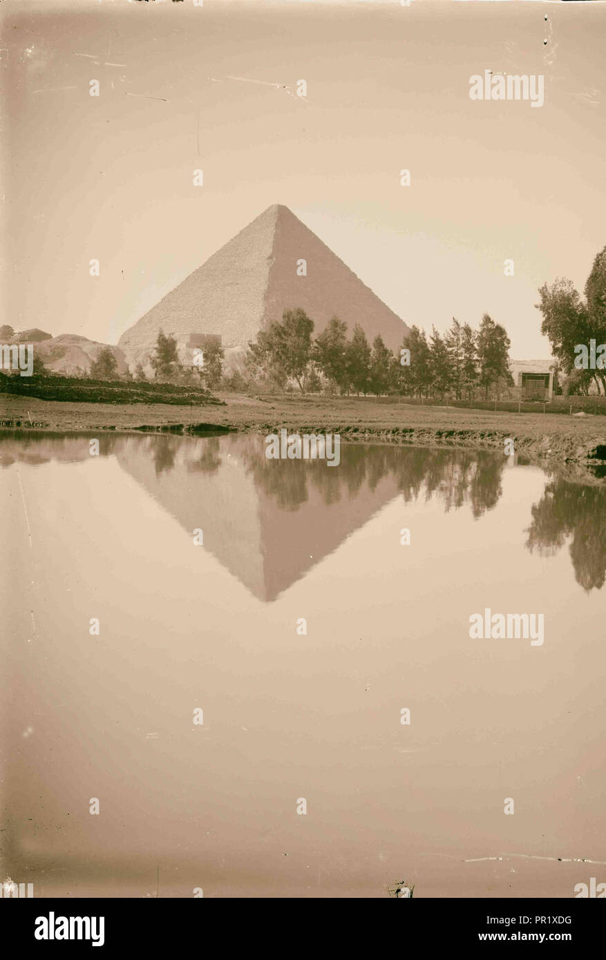 Nile & pyramids. 1898, Egypt Stock Photo - Alamy