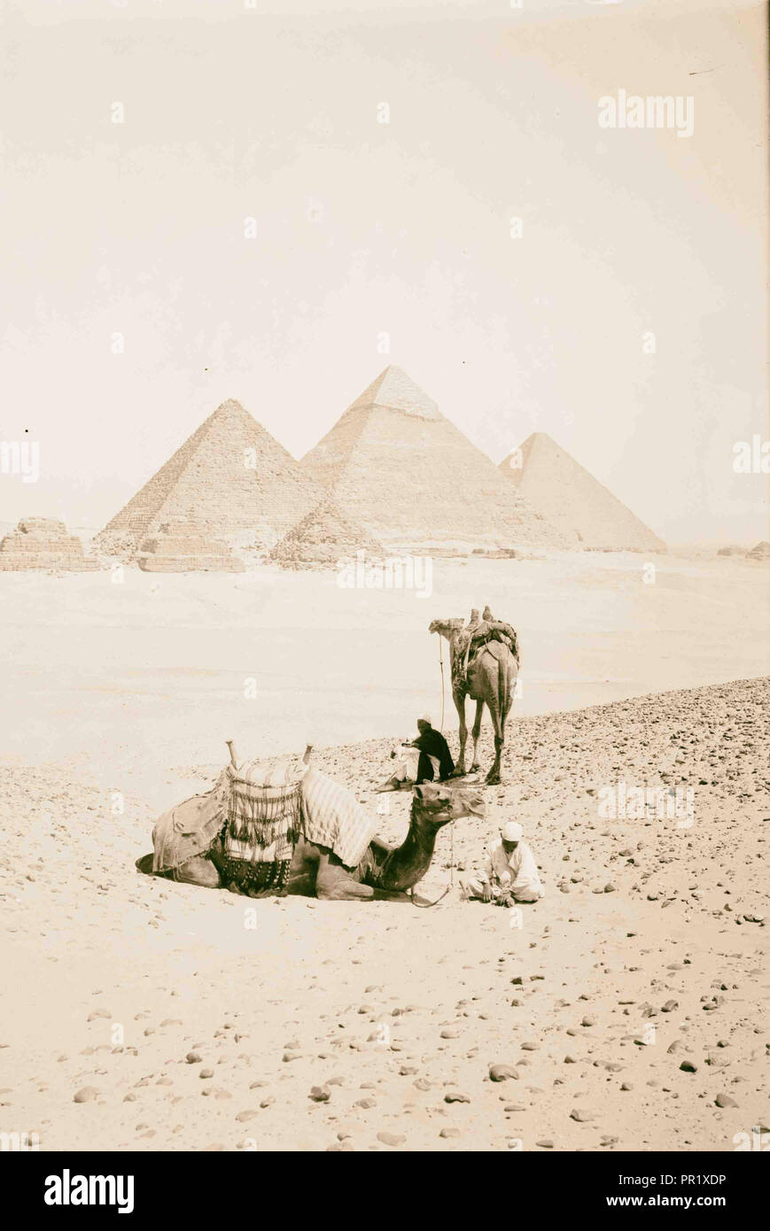 Egypt, general view of Pyramids of Gizeh. 1898, Egypt, Jīzah, Jizah ...