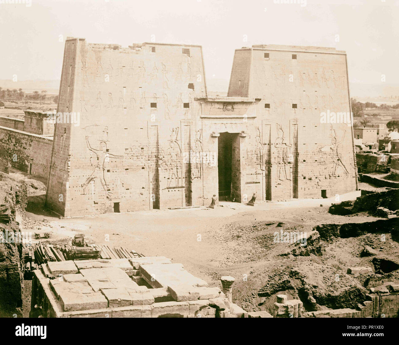 Temple of Horus, Edfu, Egypt. 1898, Egypt, Idfū Stock Photo - Alamy