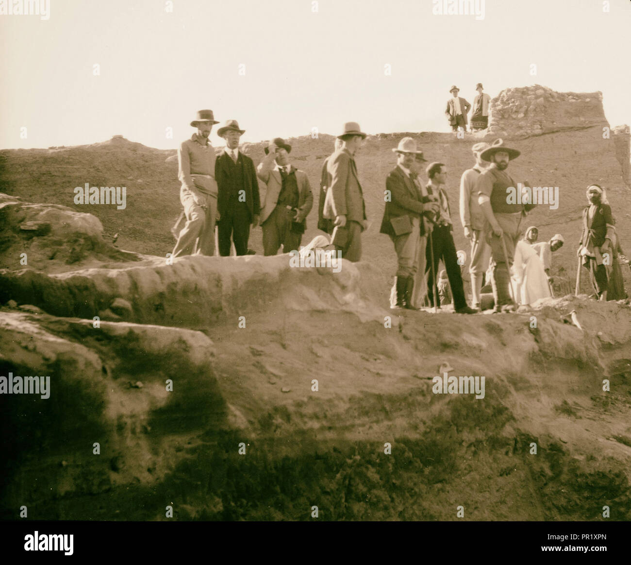 Tell Faraa. Photograph shows archaeological excavations at Tell Fara ...