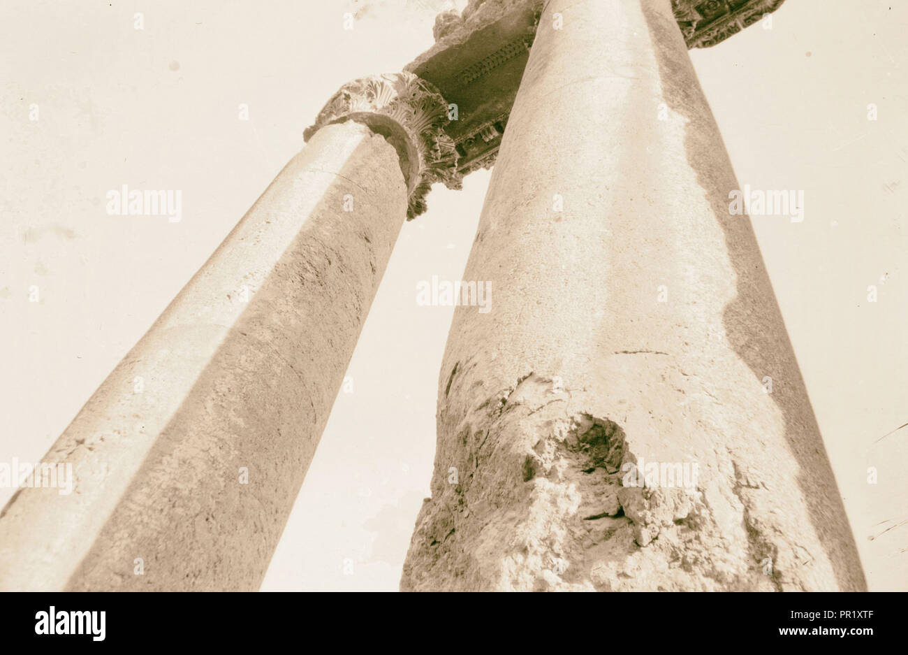 Colums of ruins 1925, Middle East, Israel and/or Palestine Stock Photo ...