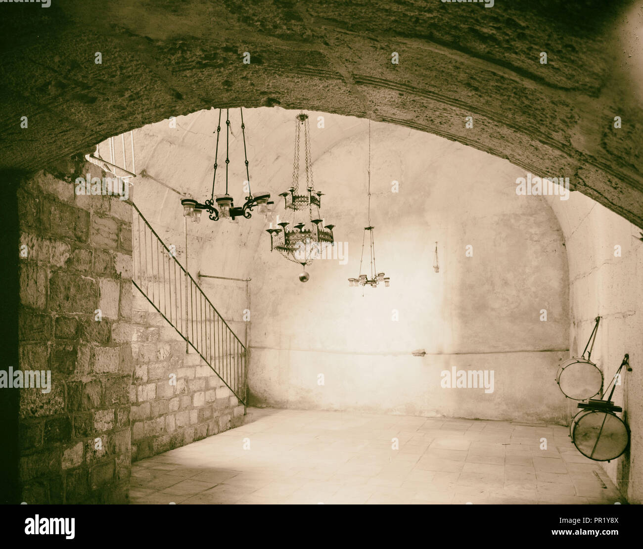 In the Temple area, the Moslem mosque of el-Burak, interior. In the ...