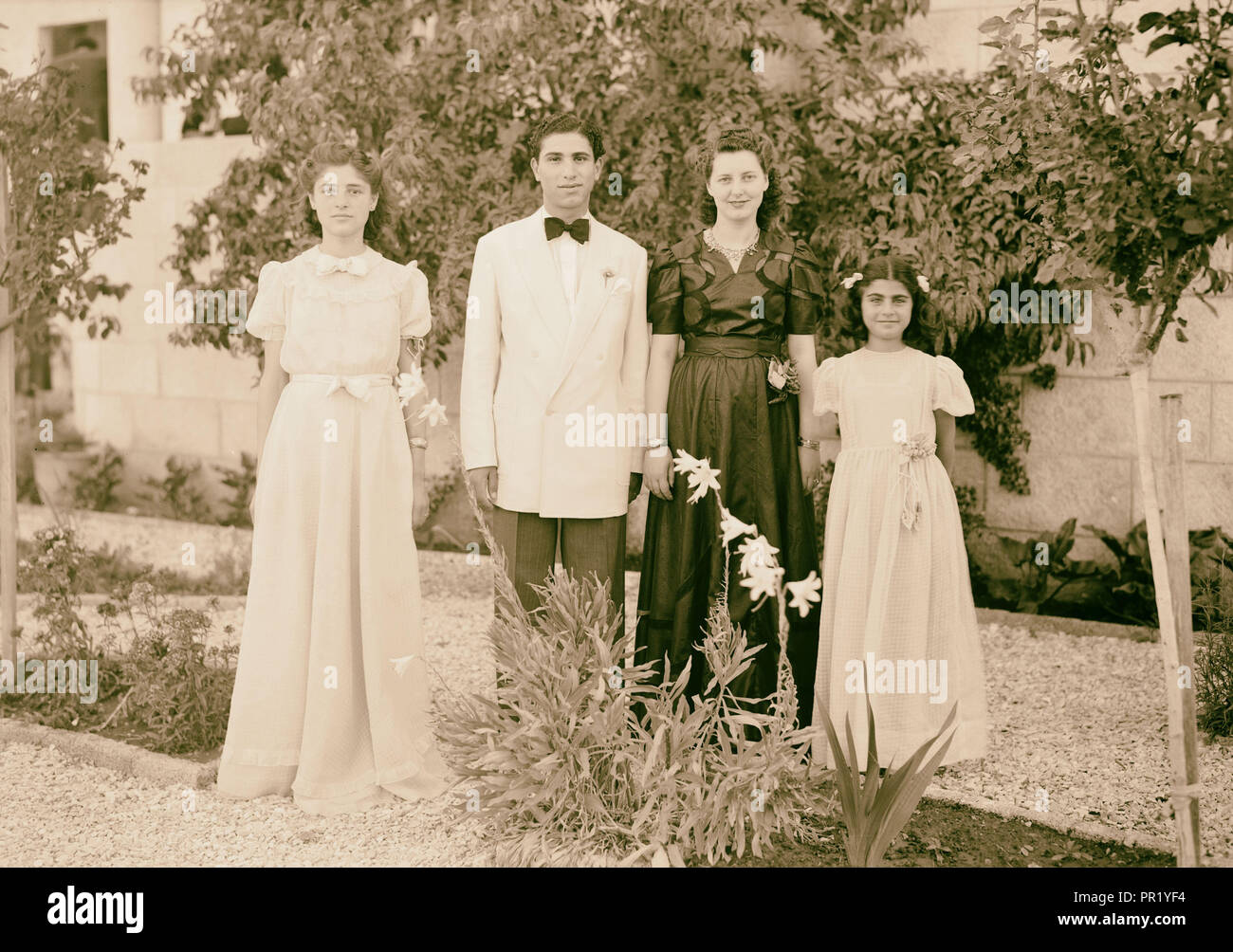 Dajani family groups. Photograph shows (left to right) Hind al-Dajani ...