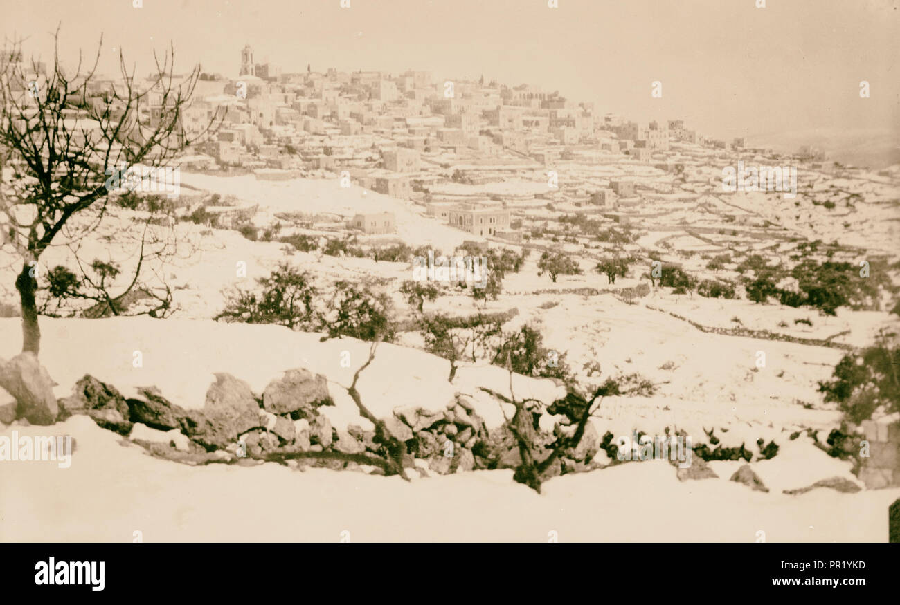 Bethlehem and surroundings. Bethlehem in snow. 1900, West Bank ...