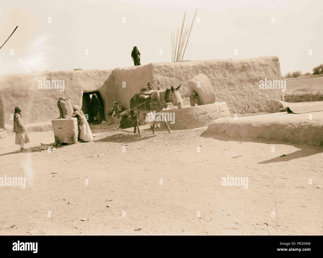 Iraq. Nineveh. 'The Glory of Kingdoms.' A primitive wheat mill near ...
