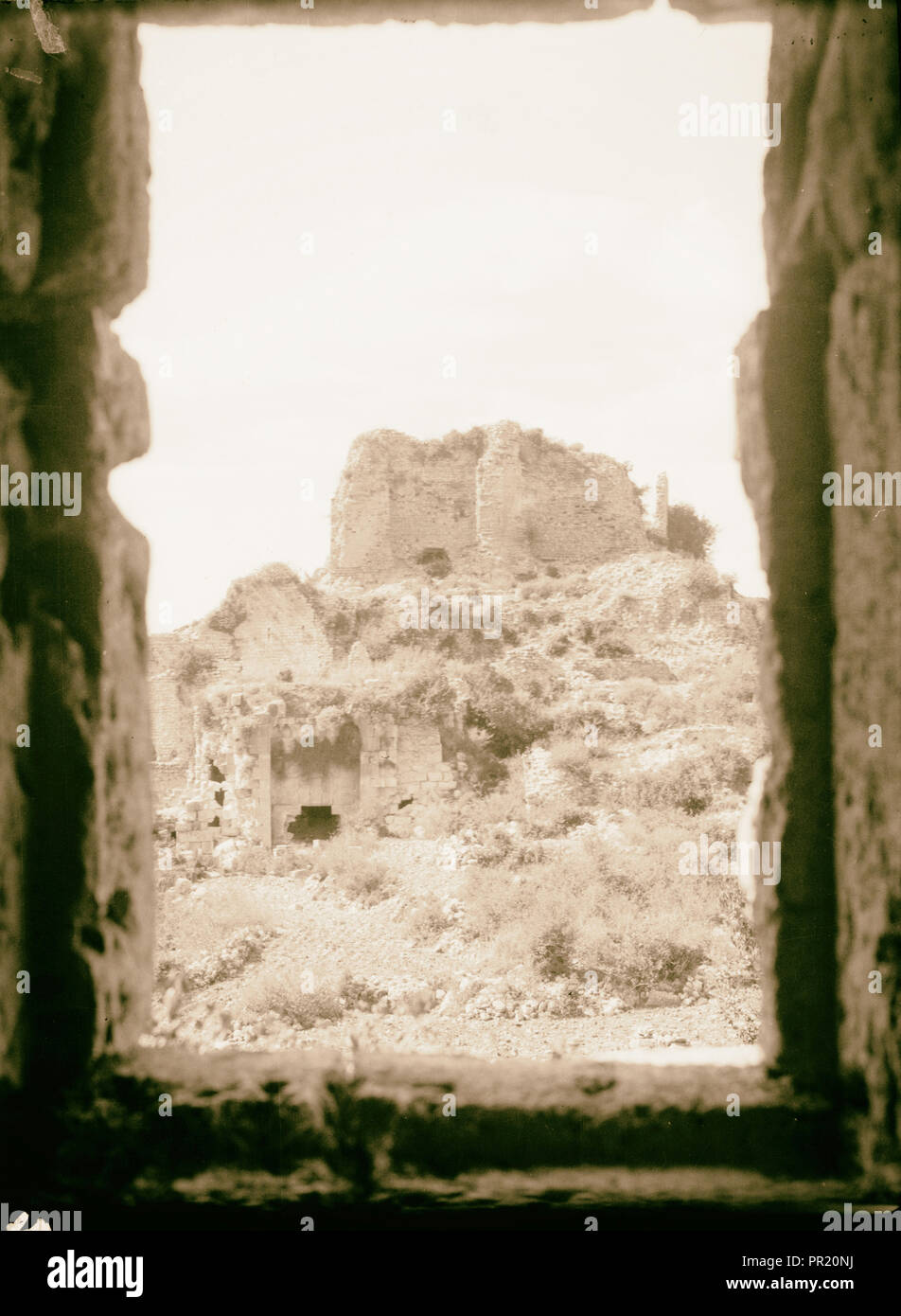 Sahyun Castle. The keep, innermost tower. 1934, Syria, Sahyun Stock ...