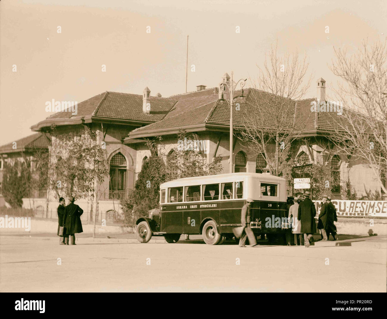 Turkey. Ankara. An old parliament building. Bus in front. 1935, Turkey ...
