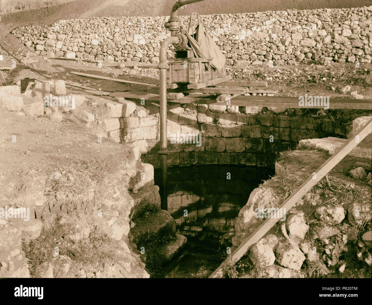 Jerusalem Water Works. Ras el Ain. Roman well. 1934, Israel Stock Photo ...