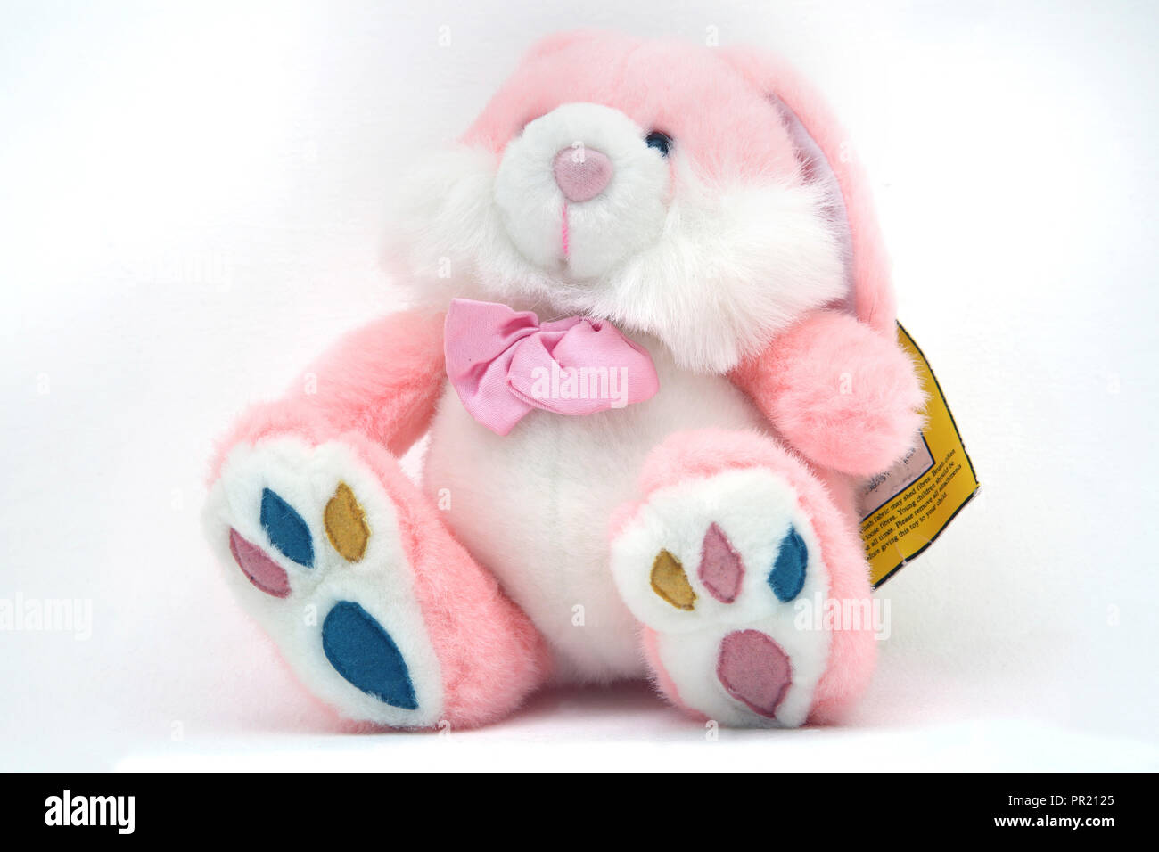 Pink and White Rabbit Soft Toy Stock Photo - Alamy